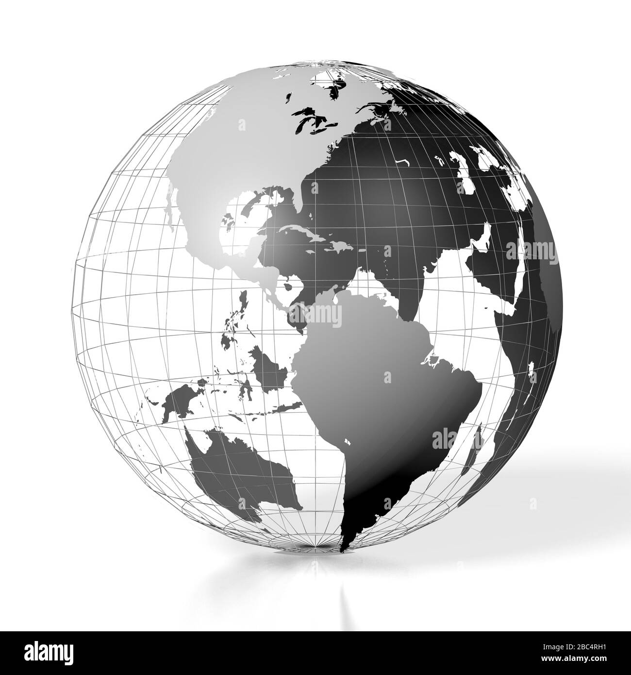 World map on grid background Cut Out Stock Images & Pictures - Alamy