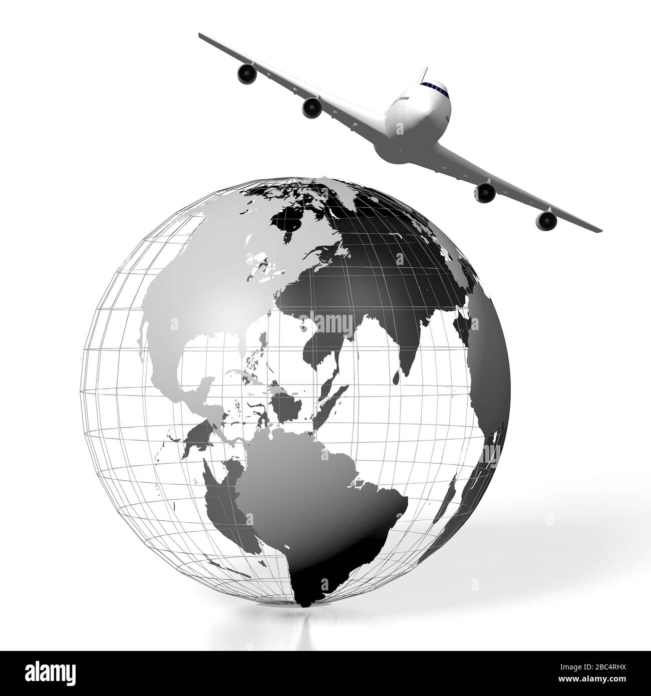 3D Earth, plane - travel concept Stock Photo - Alamy
