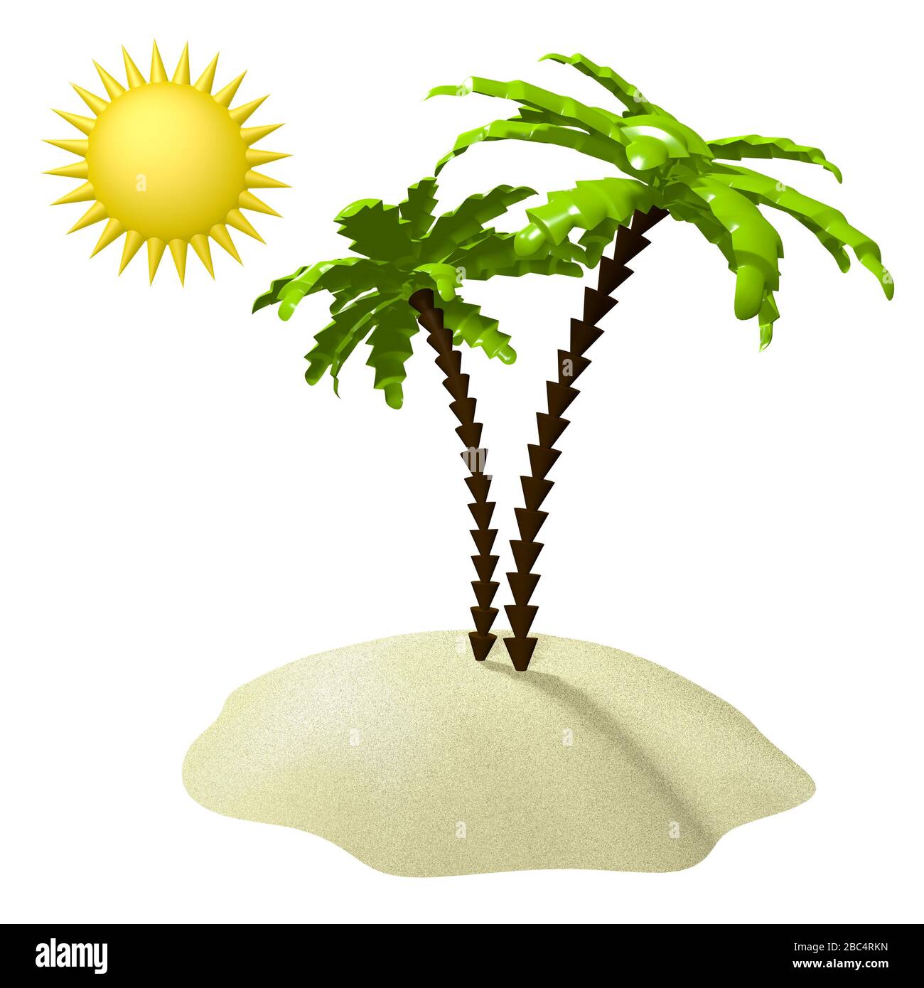 Desert island illustration Cut Out Stock Images & Pictures - Alamy