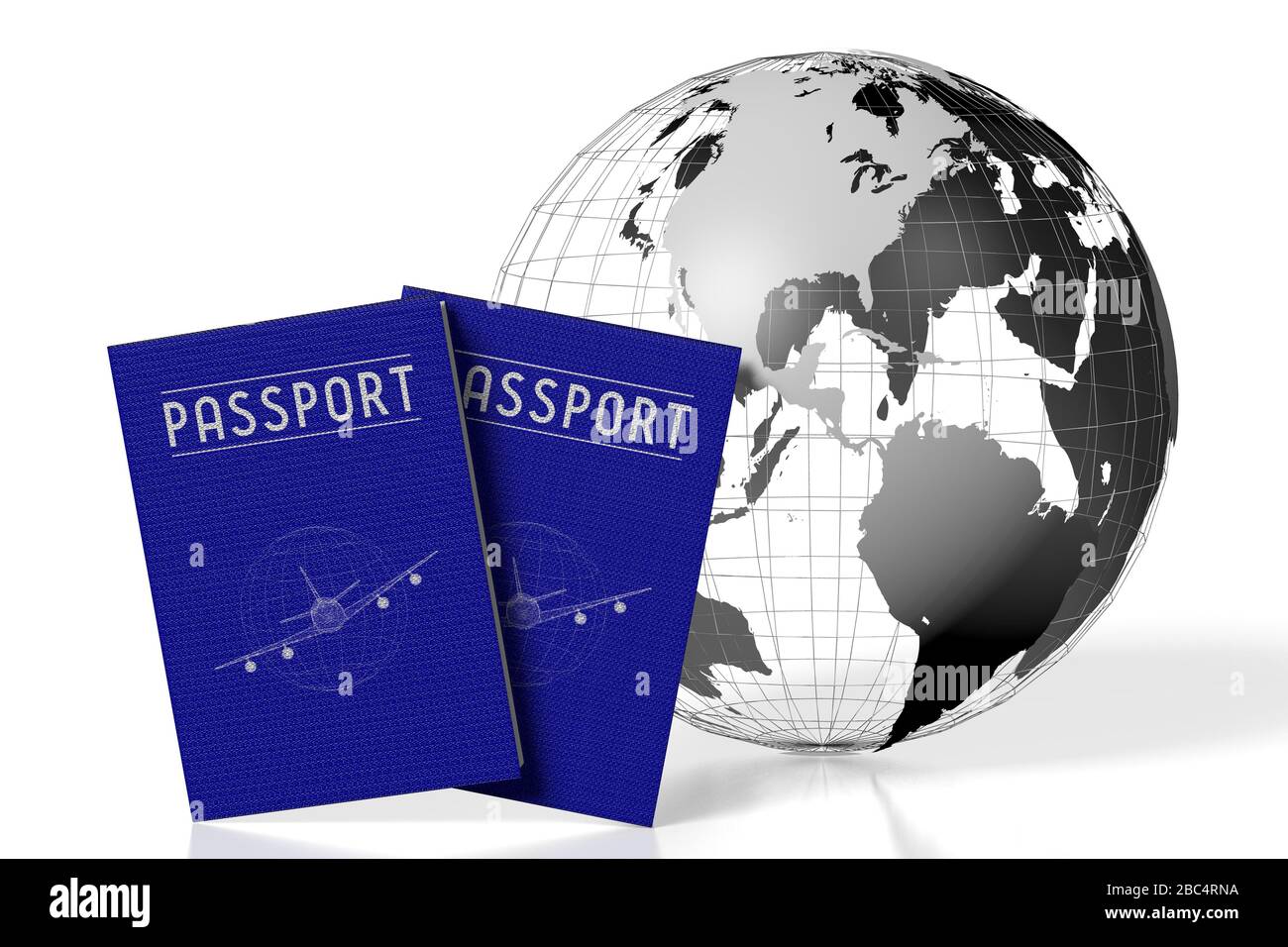 3D Earth, passports - traveling concept Stock Photo - Alamy