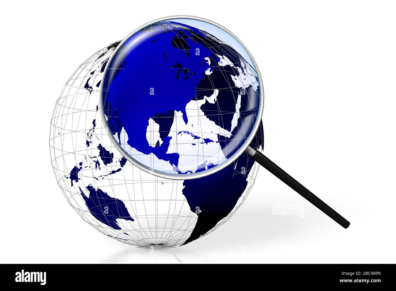 Magnifying glass globe illustration hi-res stock photography and images ...