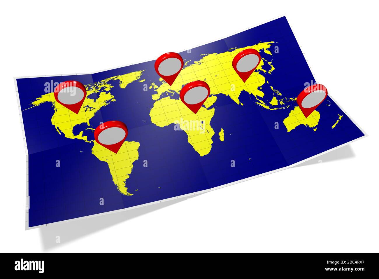 3D world map - travel concept Stock Photo - Alamy