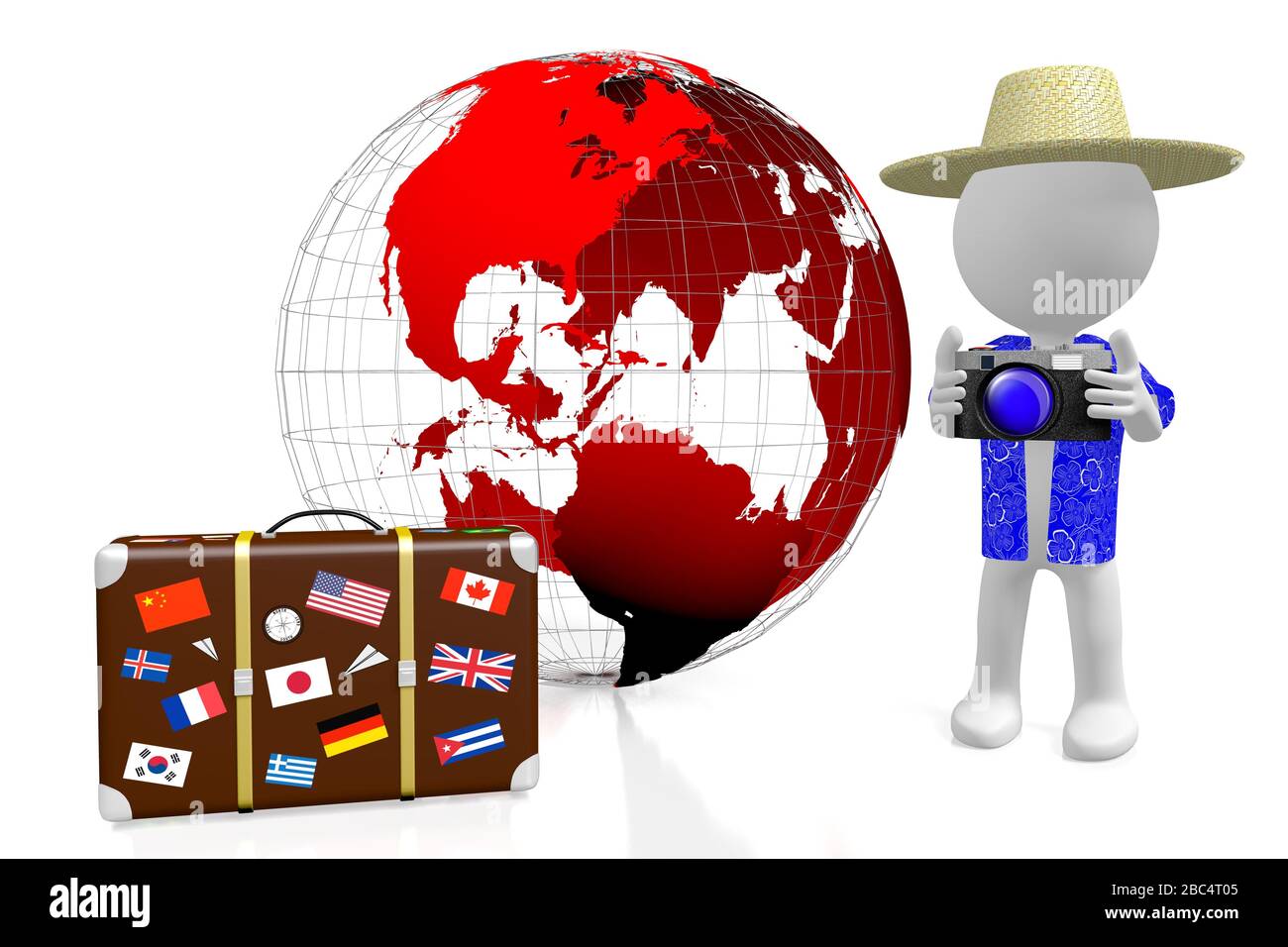 3D traveller, world map Stock Photo - Alamy
