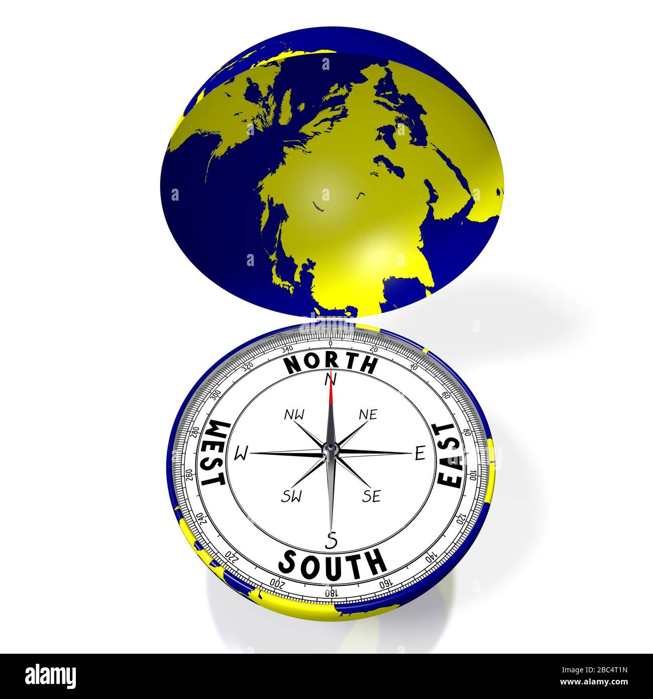 Compass earth globe 3d hi-res stock photography and images - Alamy
