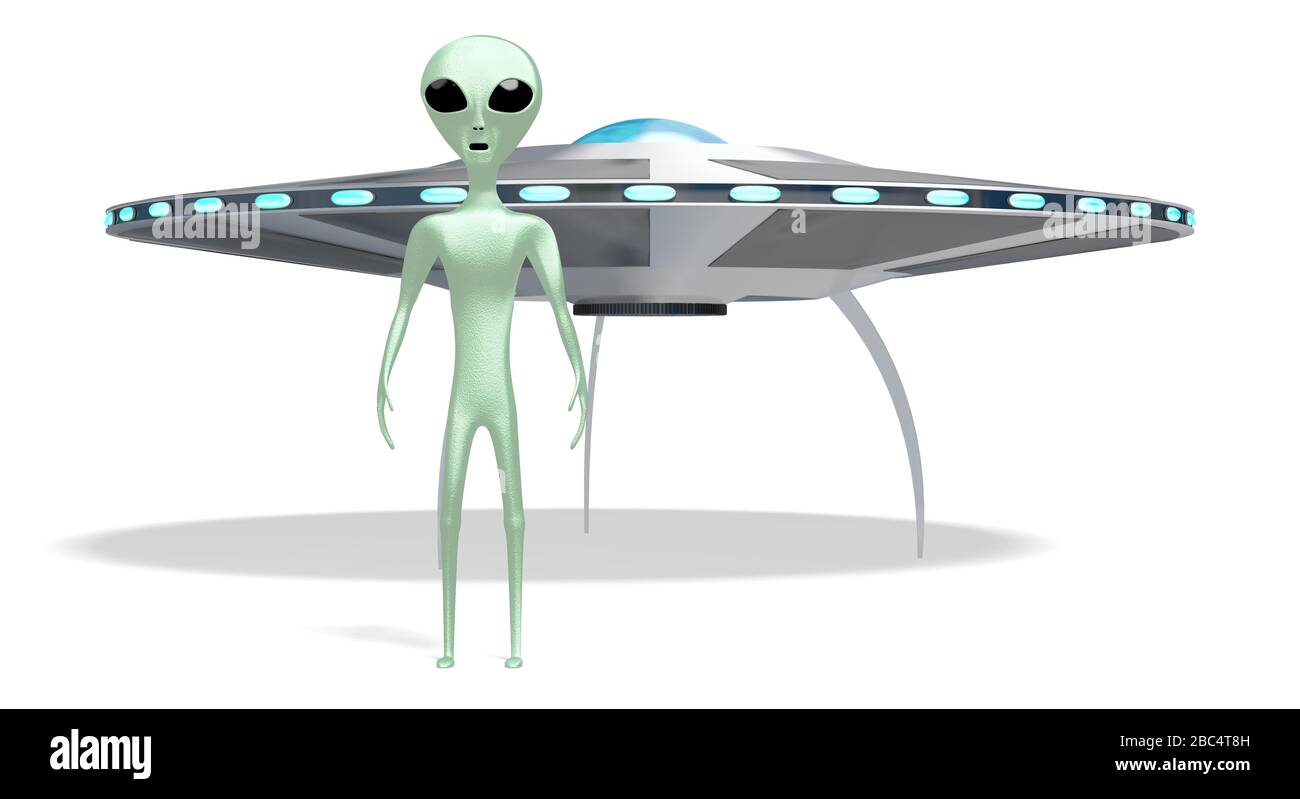 Cartoon illustration funny alien spaceship hi-res stock photography and ...