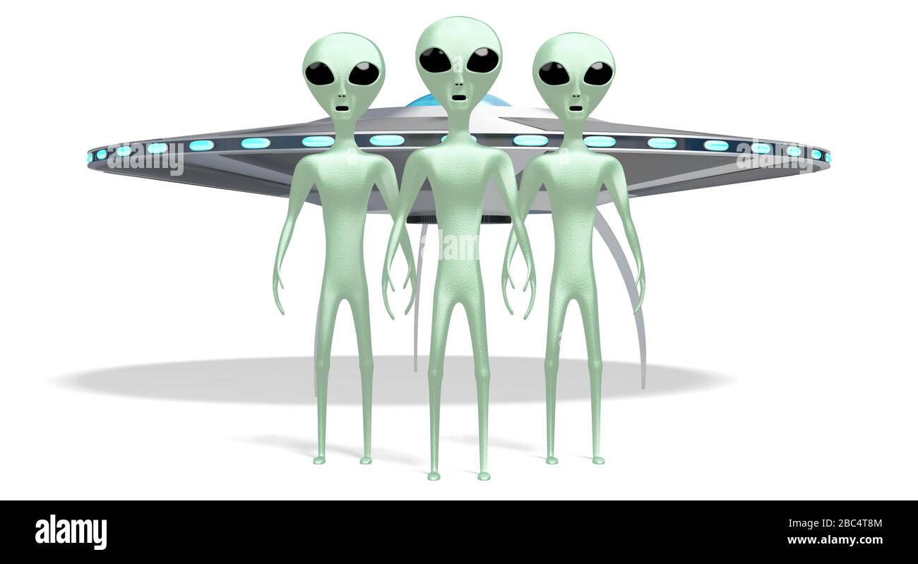 Cartoon Illustration Funny Alien Spaceship High Resolution Stock ...