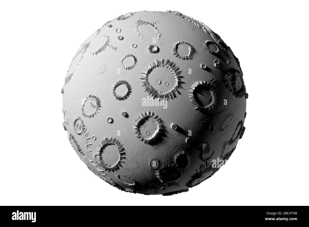 Abstract planet with craters - 3D rendering Stock Photo - Alamy