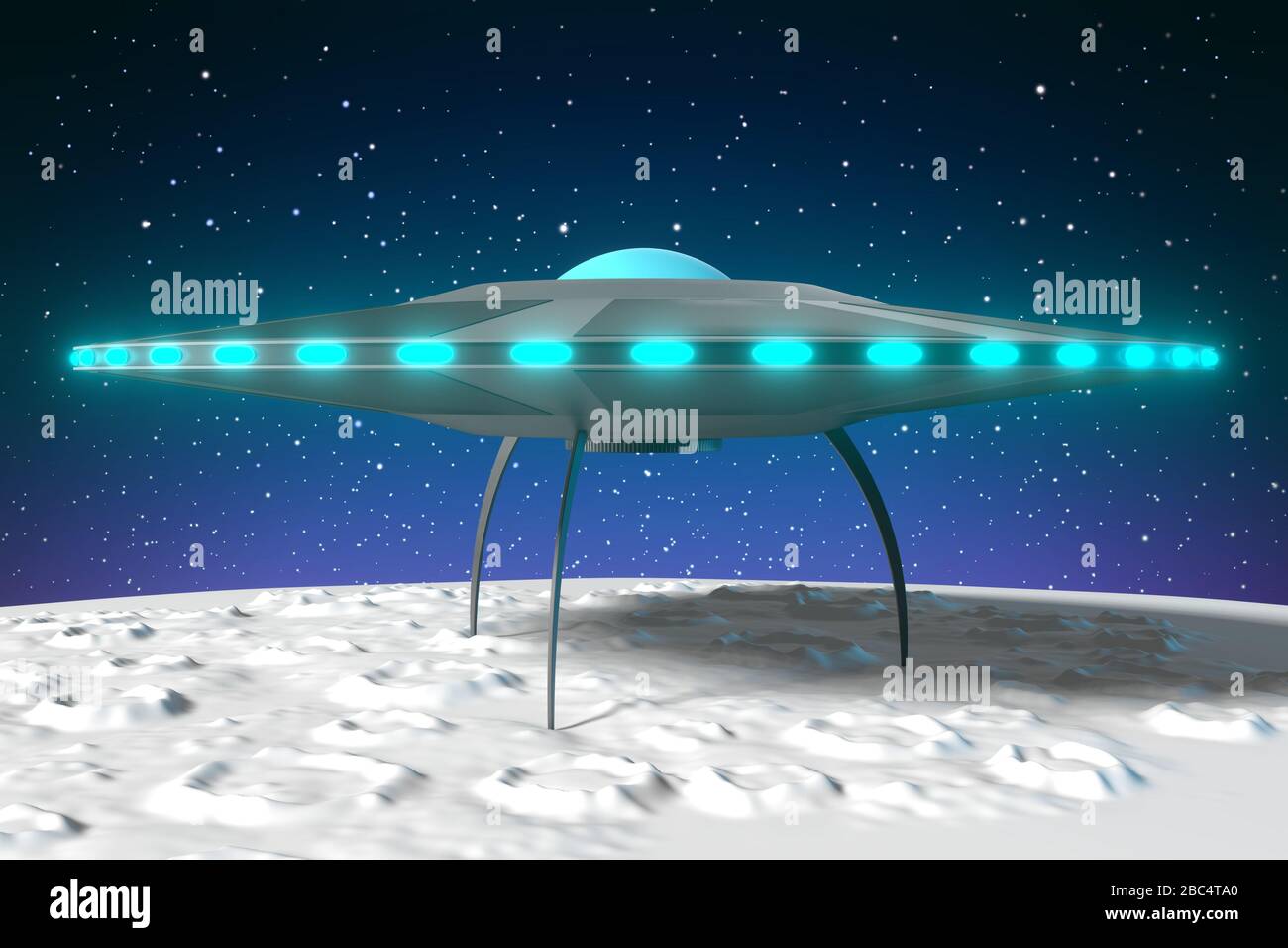Spaceship/ flying saucer - 3D rendering Stock Photo - Alamy