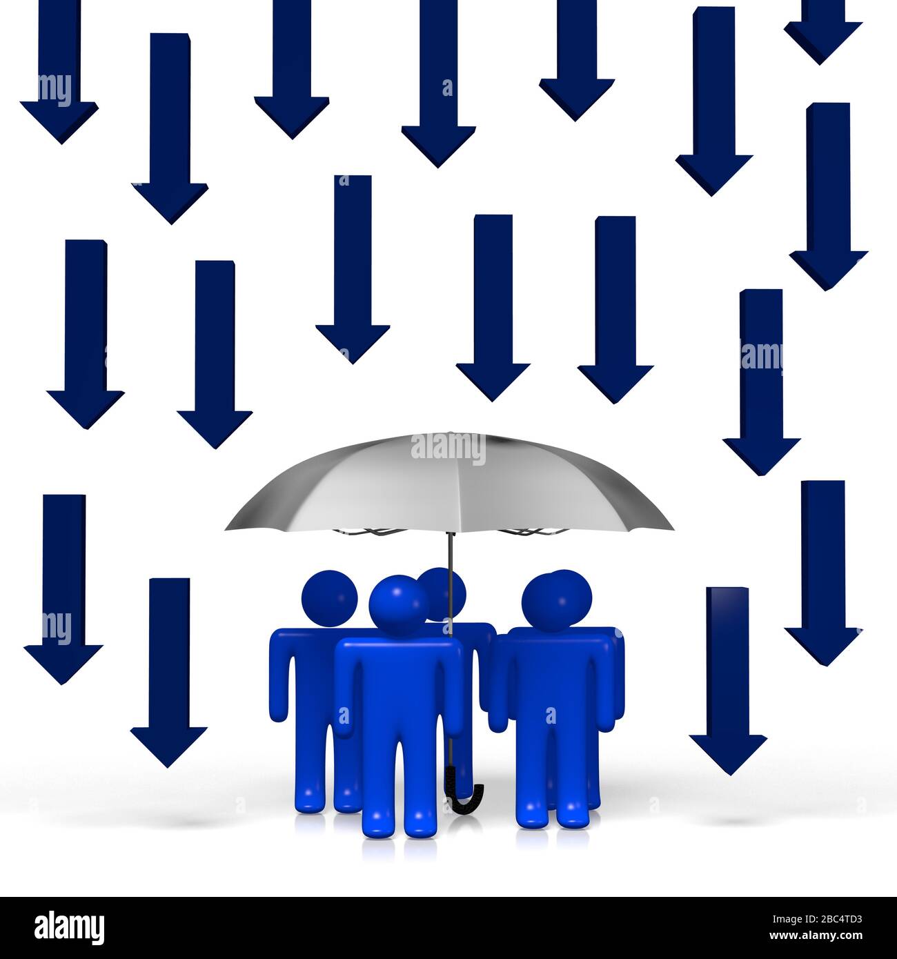 3D people, umbrella - insurance concept Stock Photo - Alamy