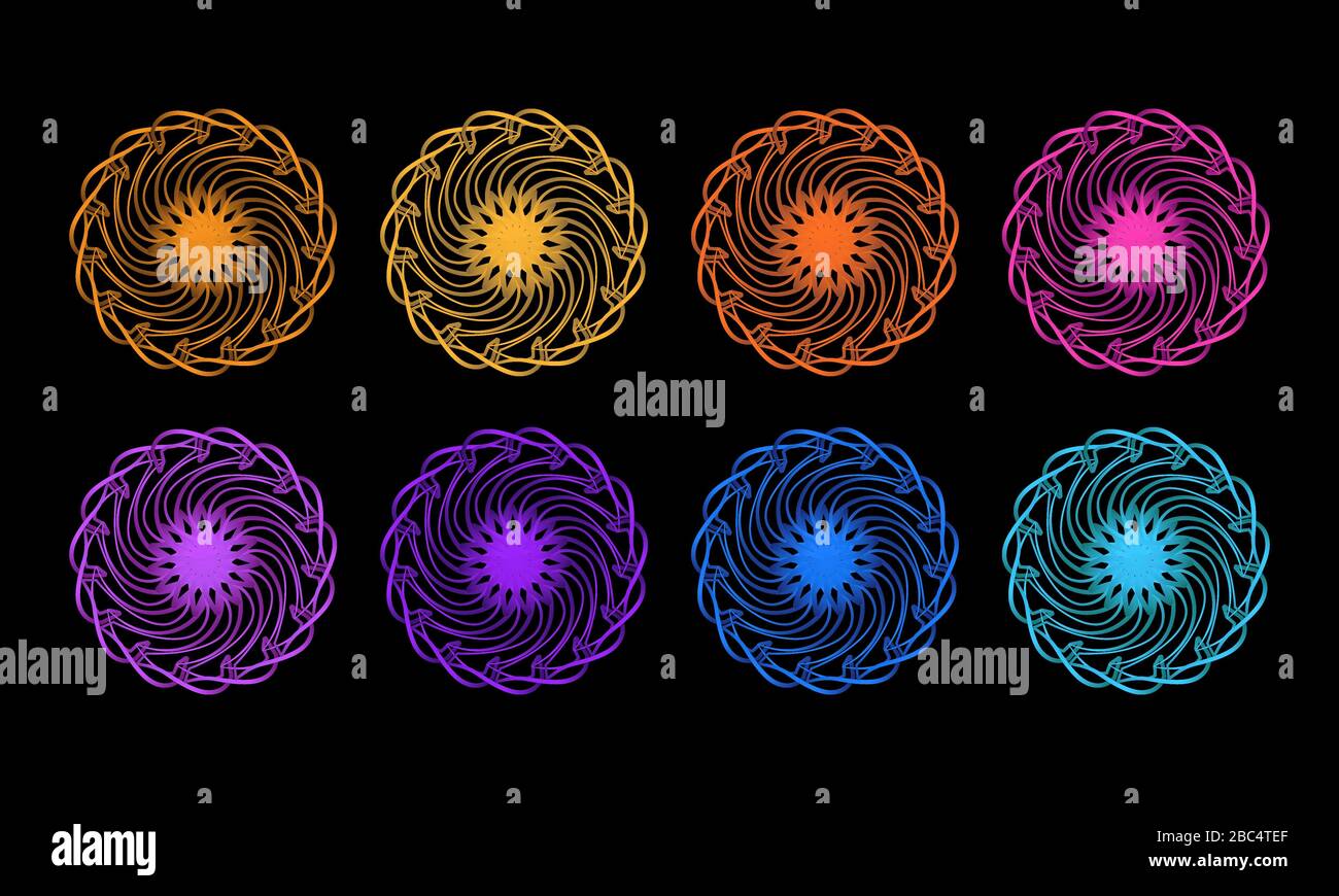 Eight kinds of abstract designs with Eight different colors. This ...