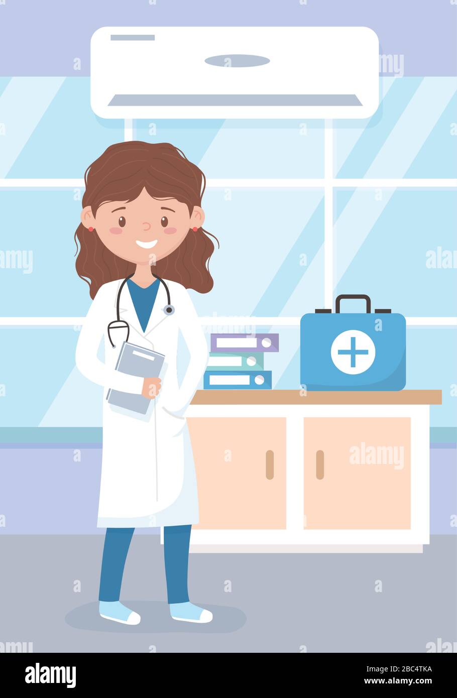 female physician in consultation room medical staff professional ...