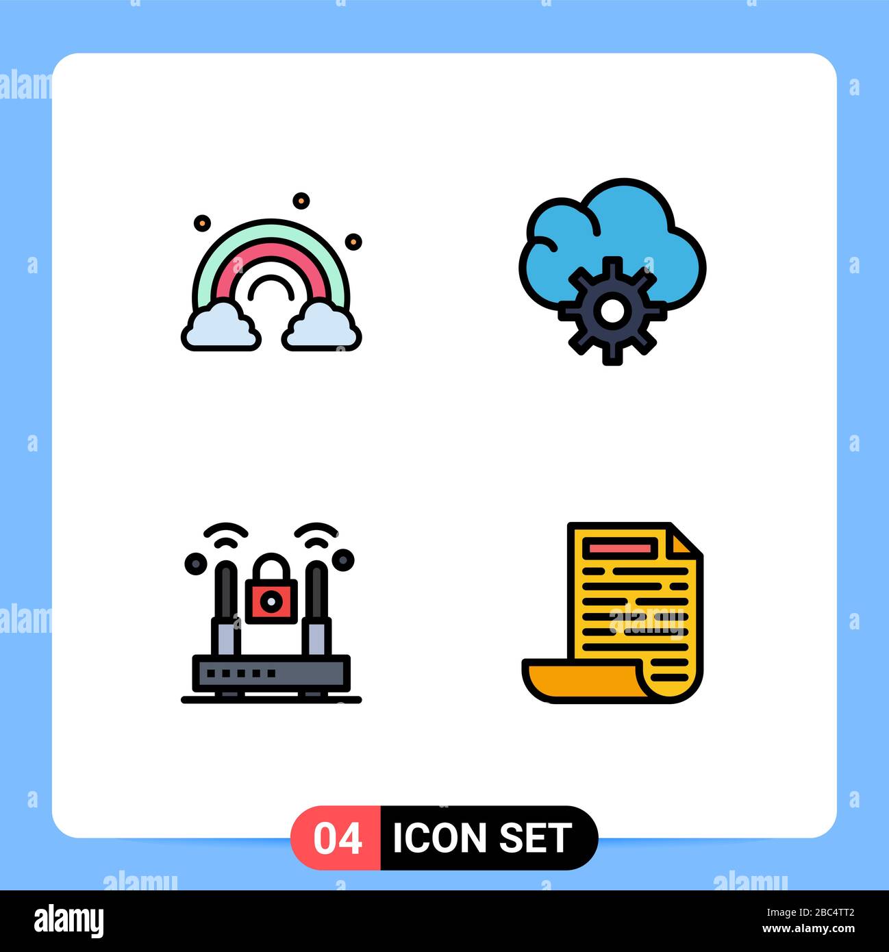 Stock Vector Icon Pack of 4 Line Signs and Symbols for nature, lock ...