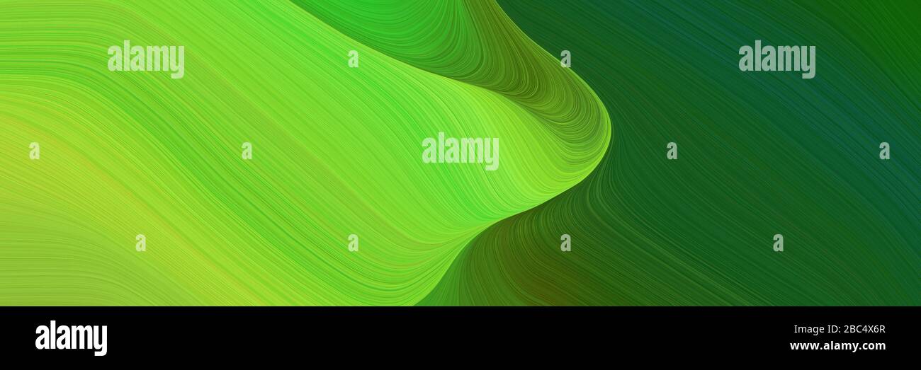 abstract dynamic curved lines flowing header design with forest green ...