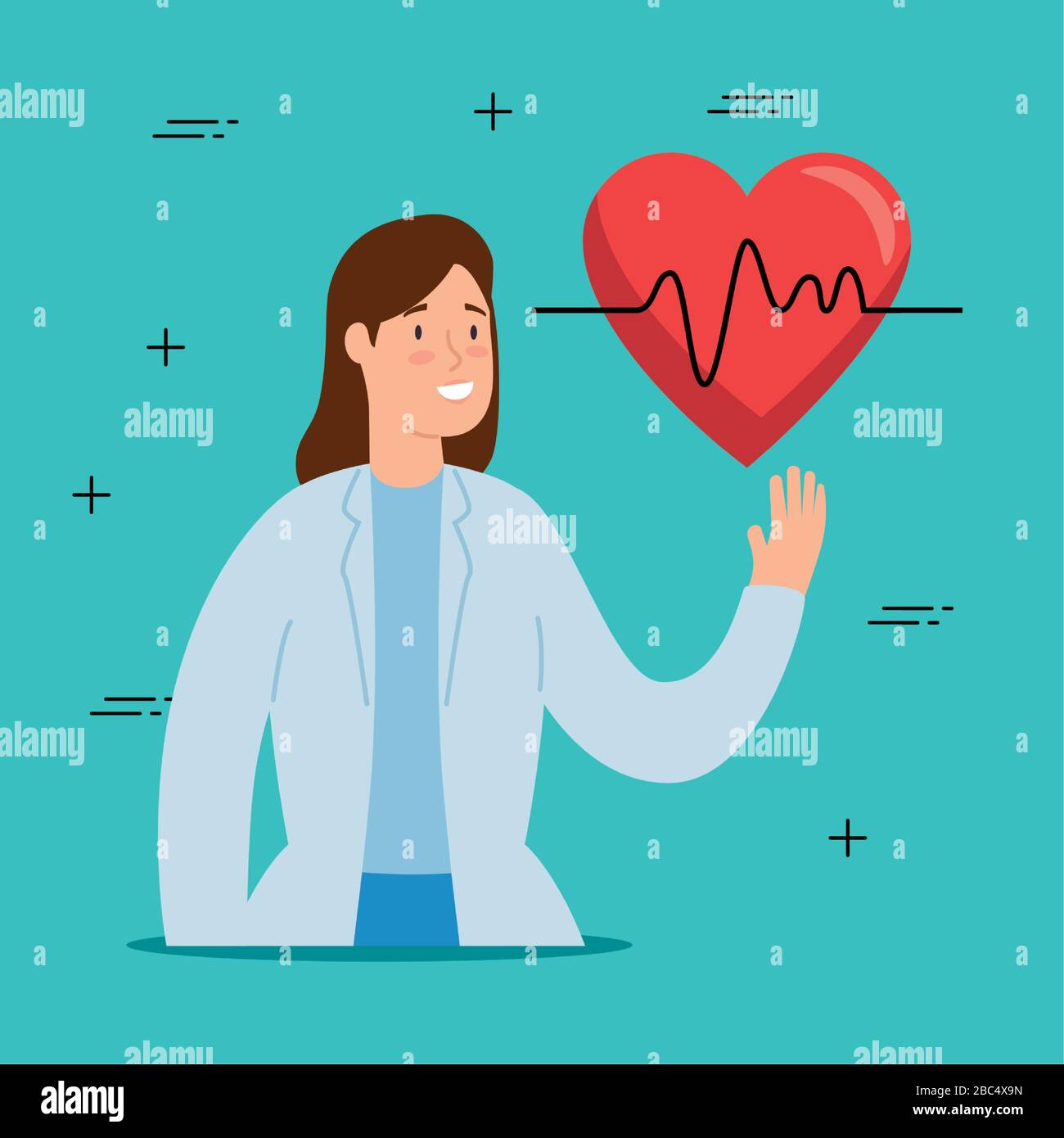 Doctor professional heart rate Stock Vector Images - Alamy