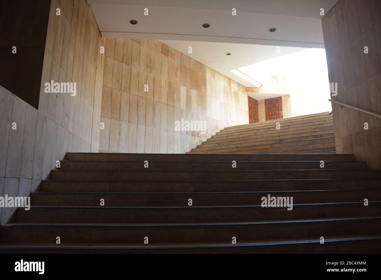 Stairs up from the basement ablution area to the ground floor of the ...