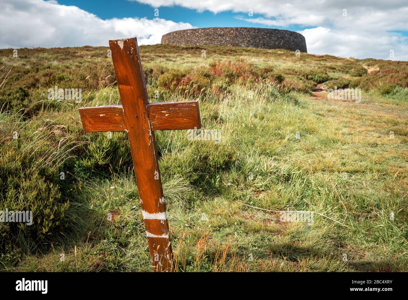 Burial site at the Grianan of Aileach - a Neolithic hillside fort, once ...