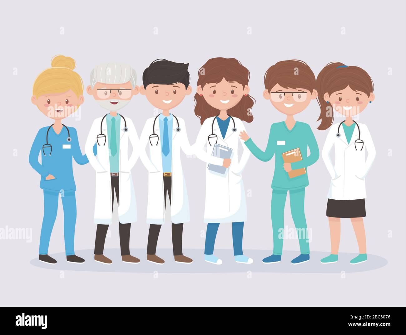 medical staff professional practitioner team people cartoon character ...