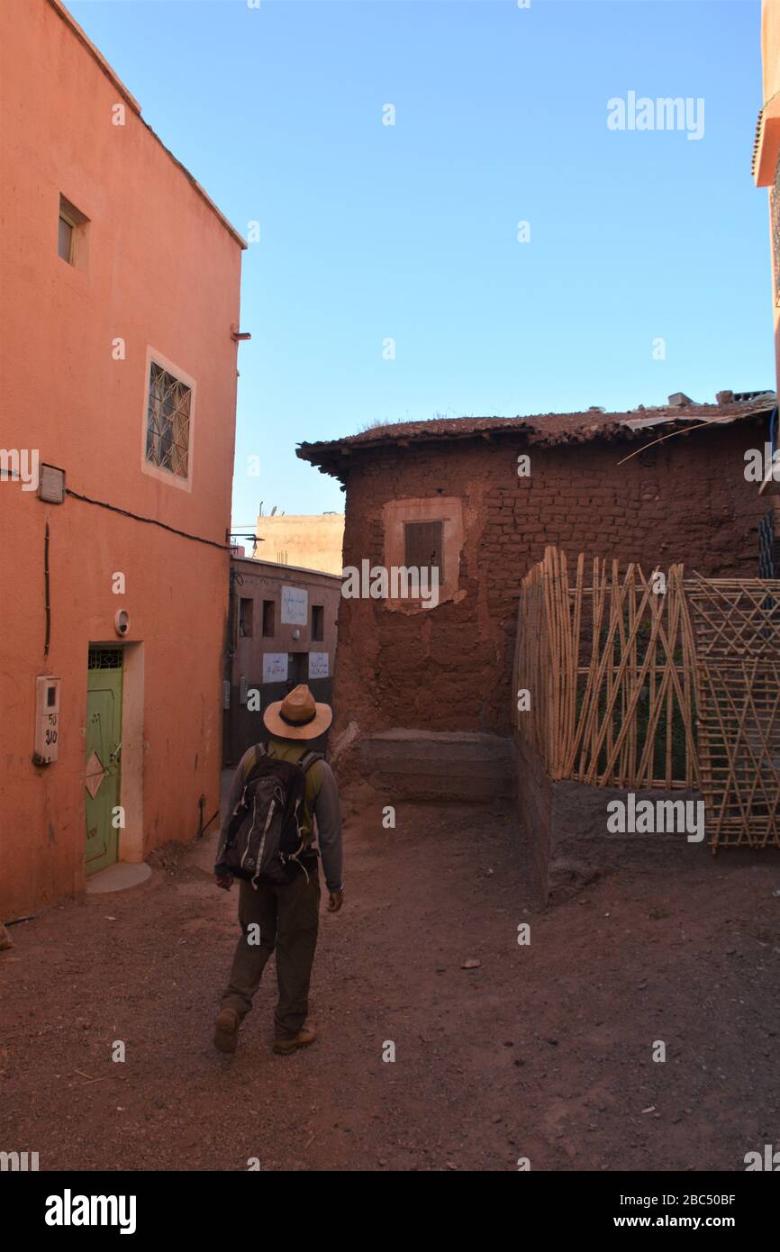 A tour guide leads the way around an Amazigh Berber village near Asni ...