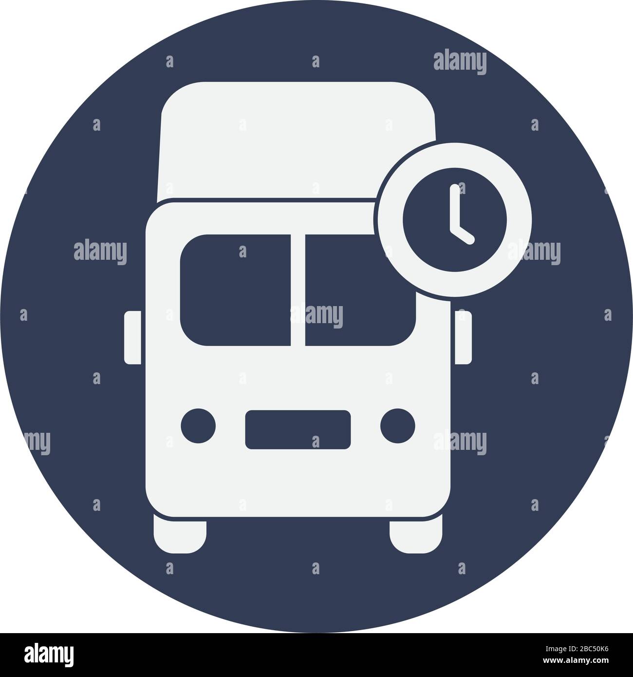 cargo truck and clock icon over white background, block style, vector ...