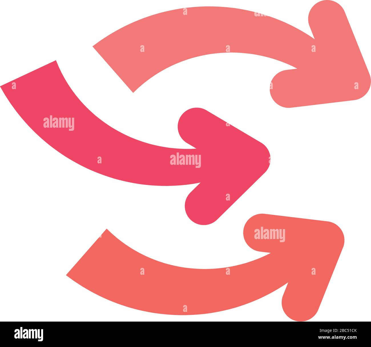 sync and delivery arrows icon over white background, flat style, vector ...