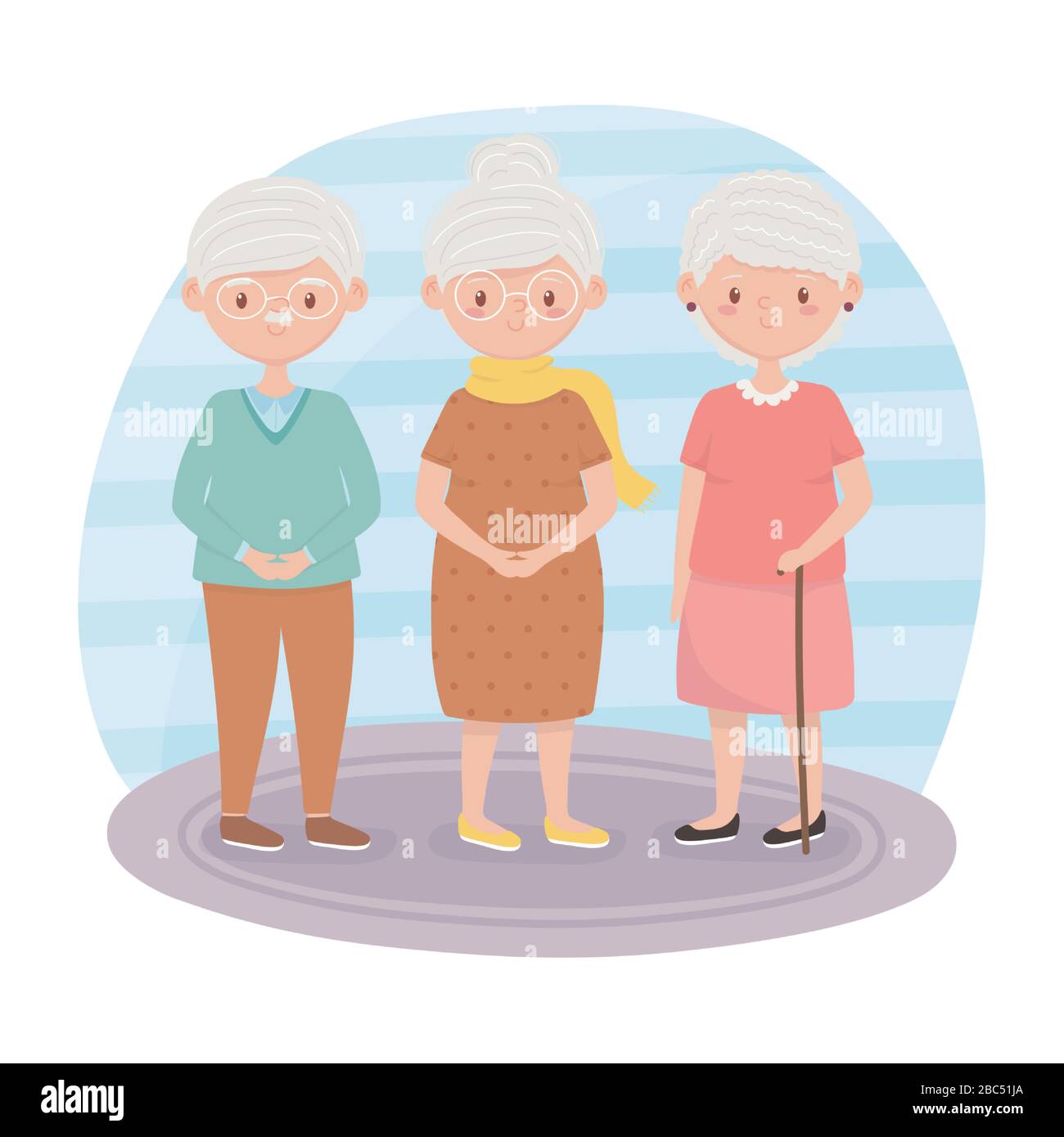 old people, grandmothers and grandpa together cartoon characters vector ...