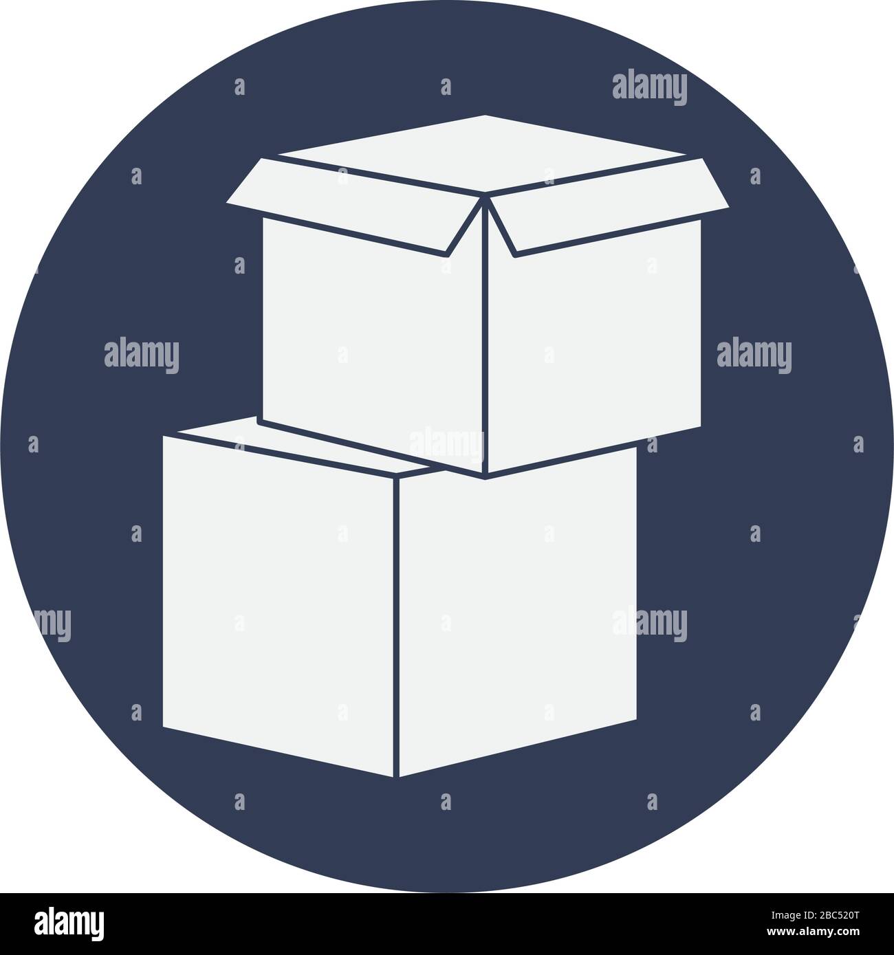 boxes icon over white background, block style, vector illustration ...