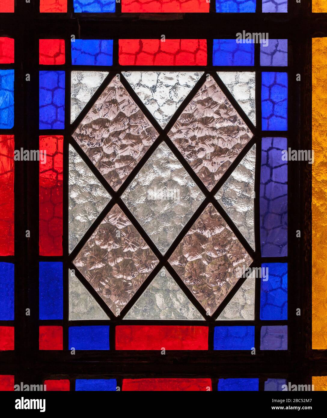 The art of multicolored stained glass window for interior design Stock ...