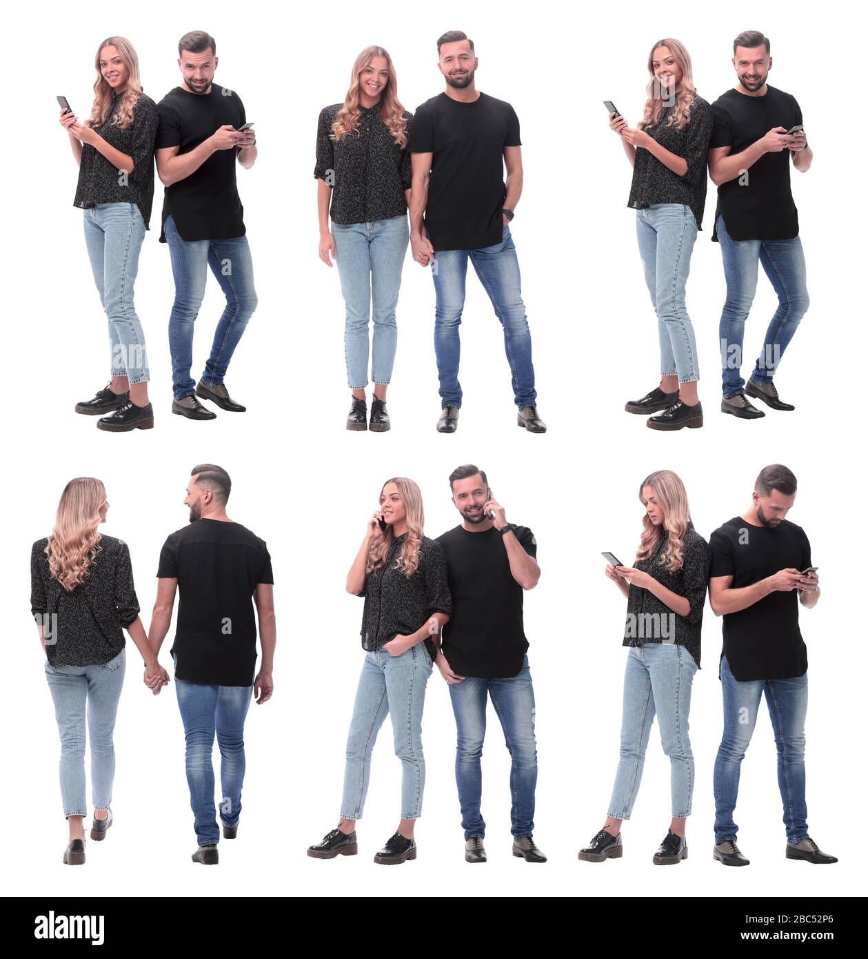 collage of photos of a beautiful young couple Stock Photo - Alamy