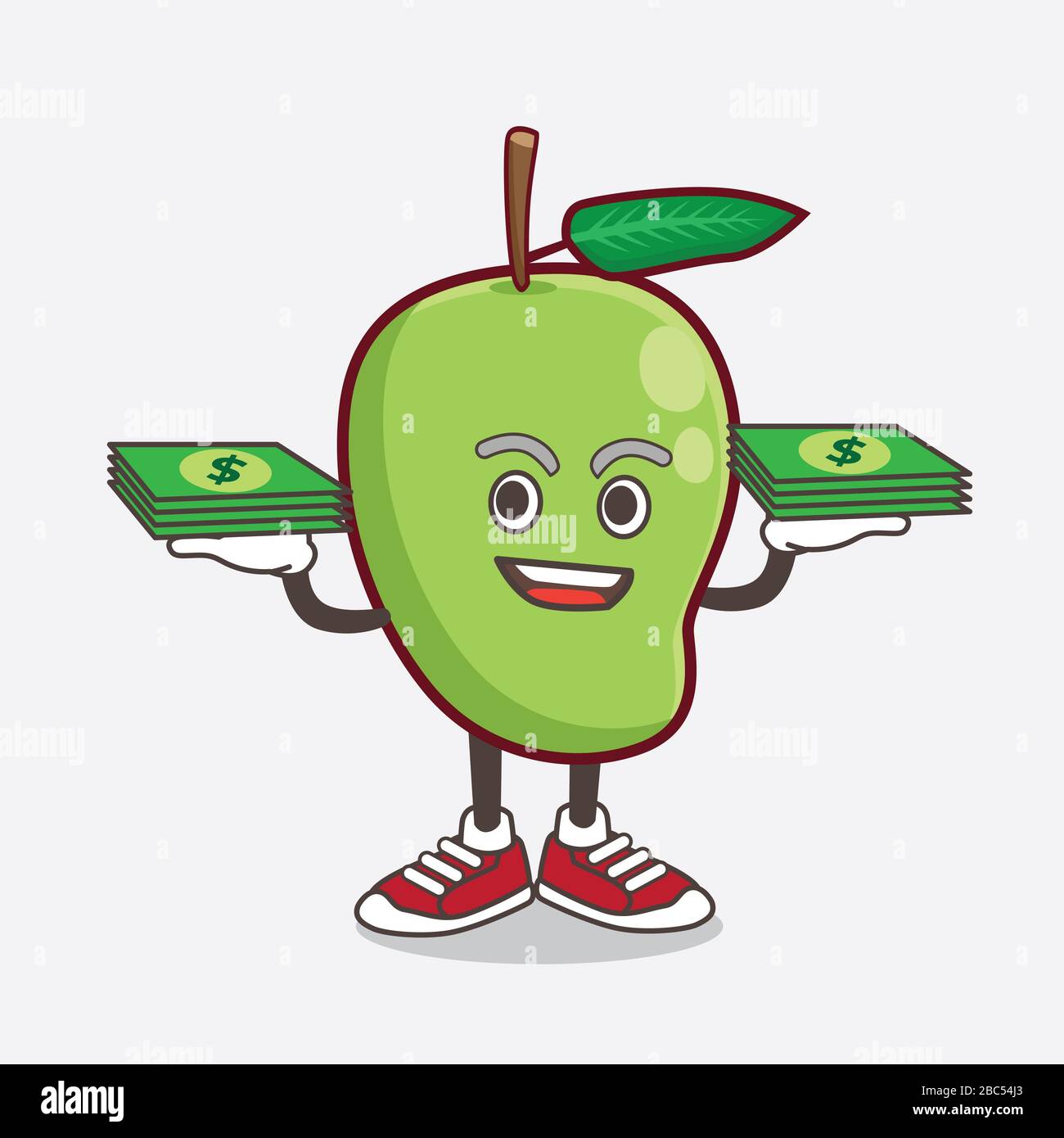 An illustration of Mango Fruit cartoon mascot character with money on ...