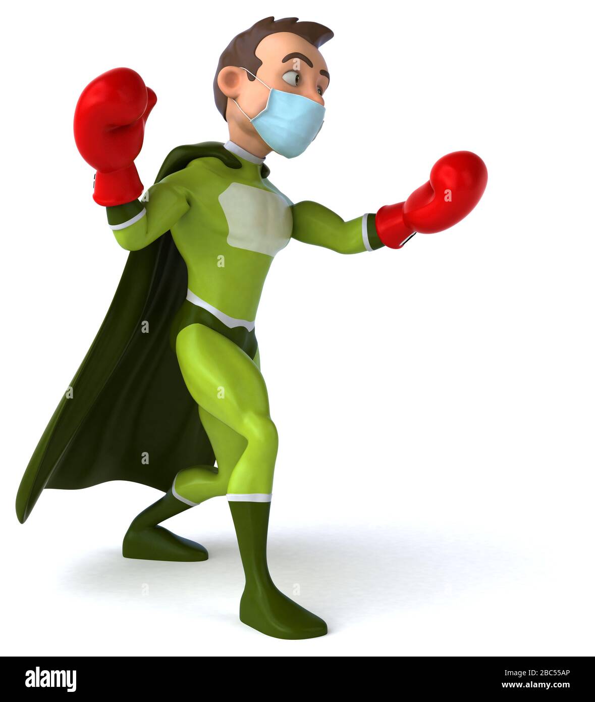 3D illustration of a cartoon character with a mask Stock Photo - Alamy