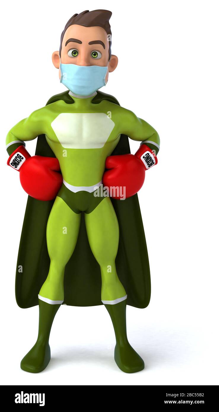 3D illustration of a cartoon character with a mask Stock Photo - Alamy