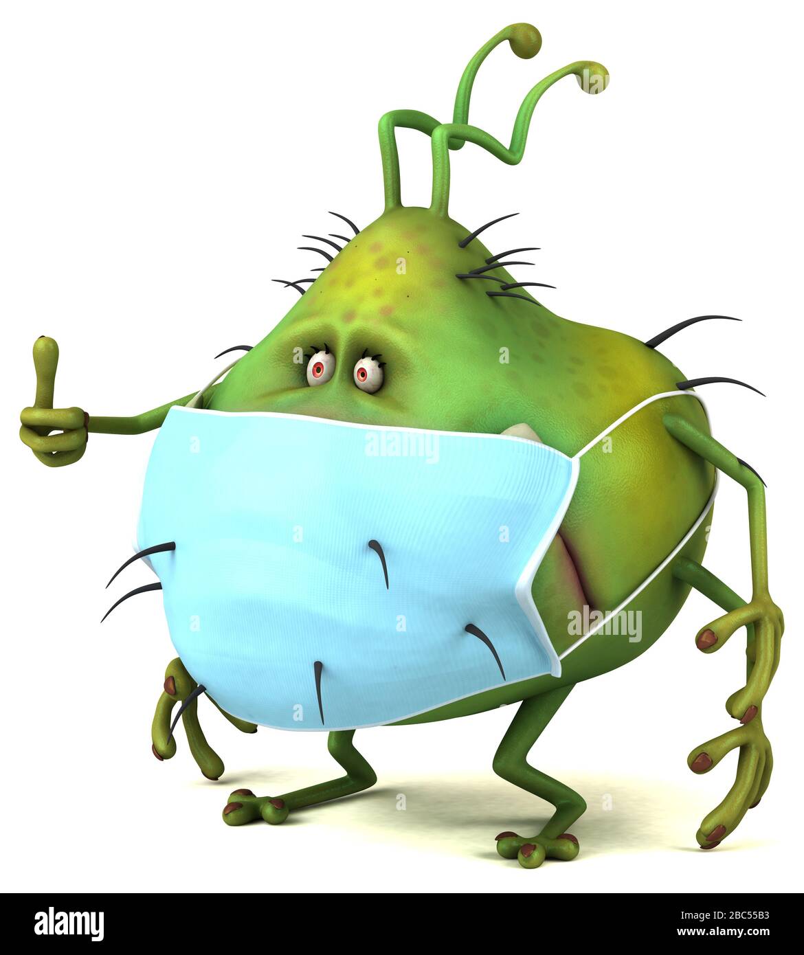 3D Illustration of a bug monster with a mask Stock Photo - Alamy