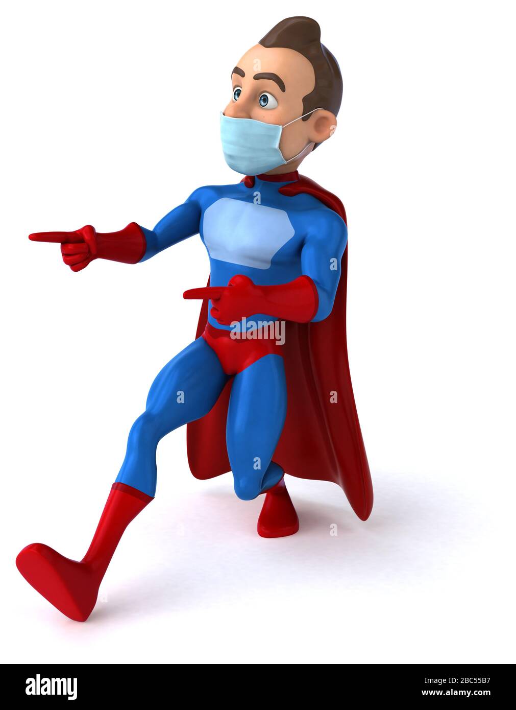 3D illustration of a cartoon character with a mask Stock Photo - Alamy