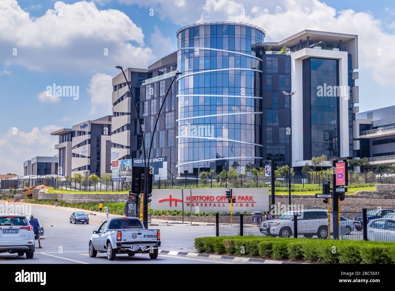 Johannesburg, South Africa,14th March - 2020: Exterior of modern office ...