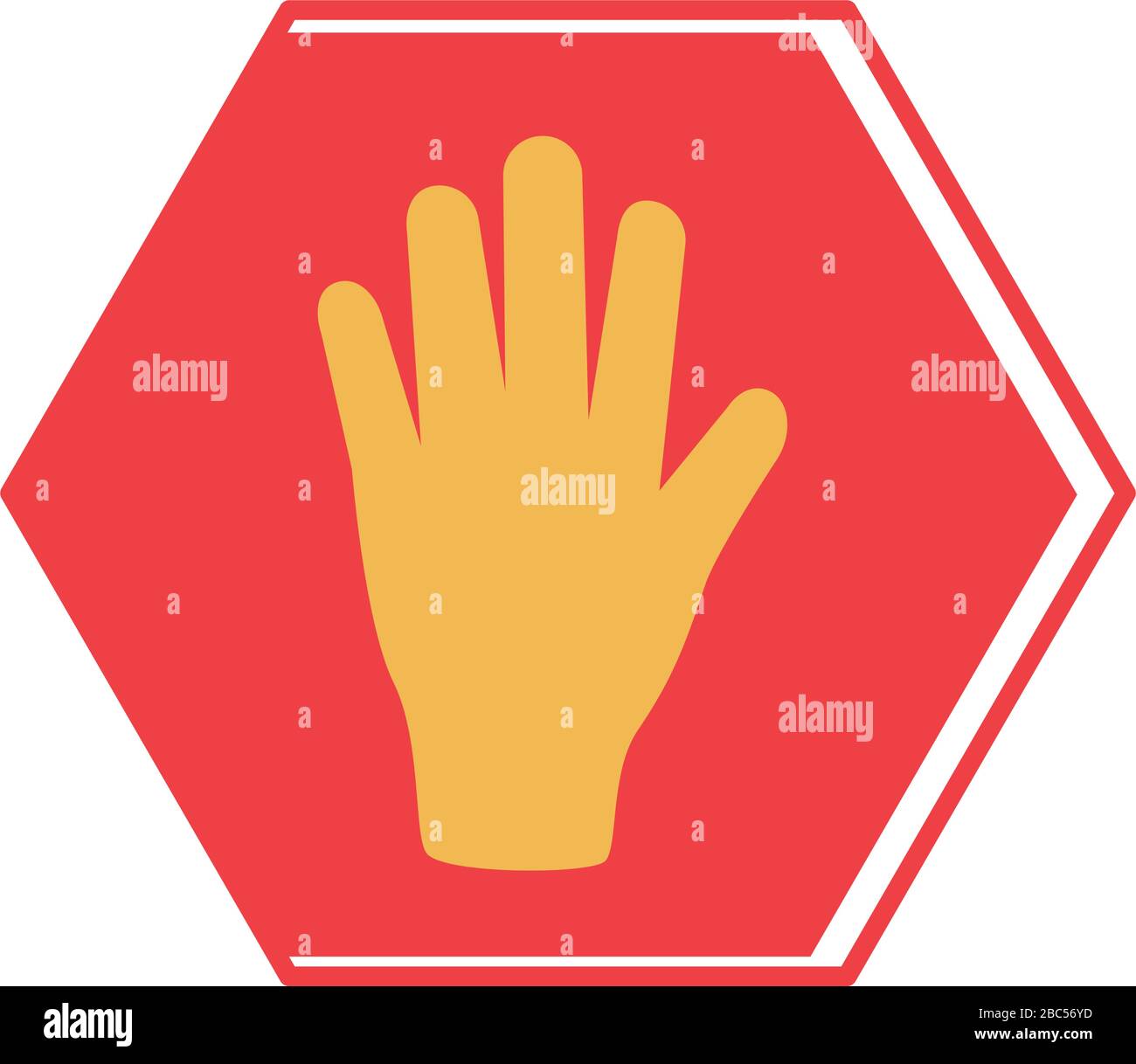 hand stop signal flat style icon Stock Vector Image & Art - Alamy