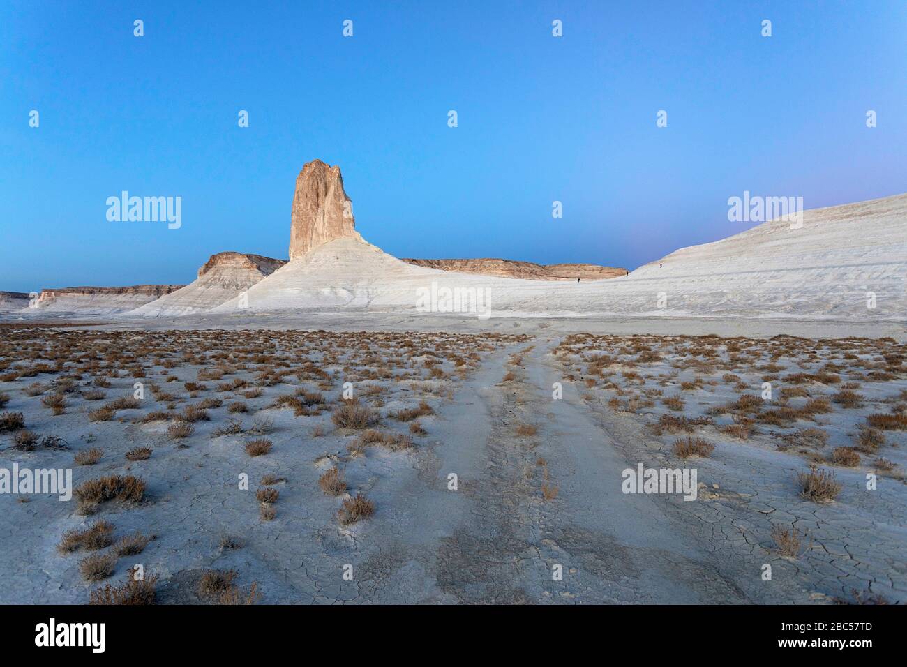 Rock formations, limestone mountains in the Ustyurt Plateau at Boszhira ...