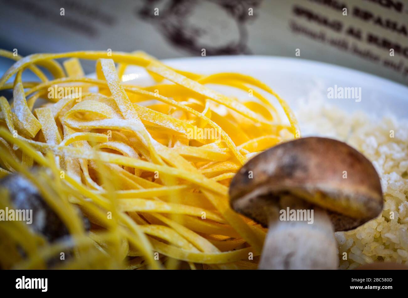 fresh italian pasta close up view Stock Photo - Alamy