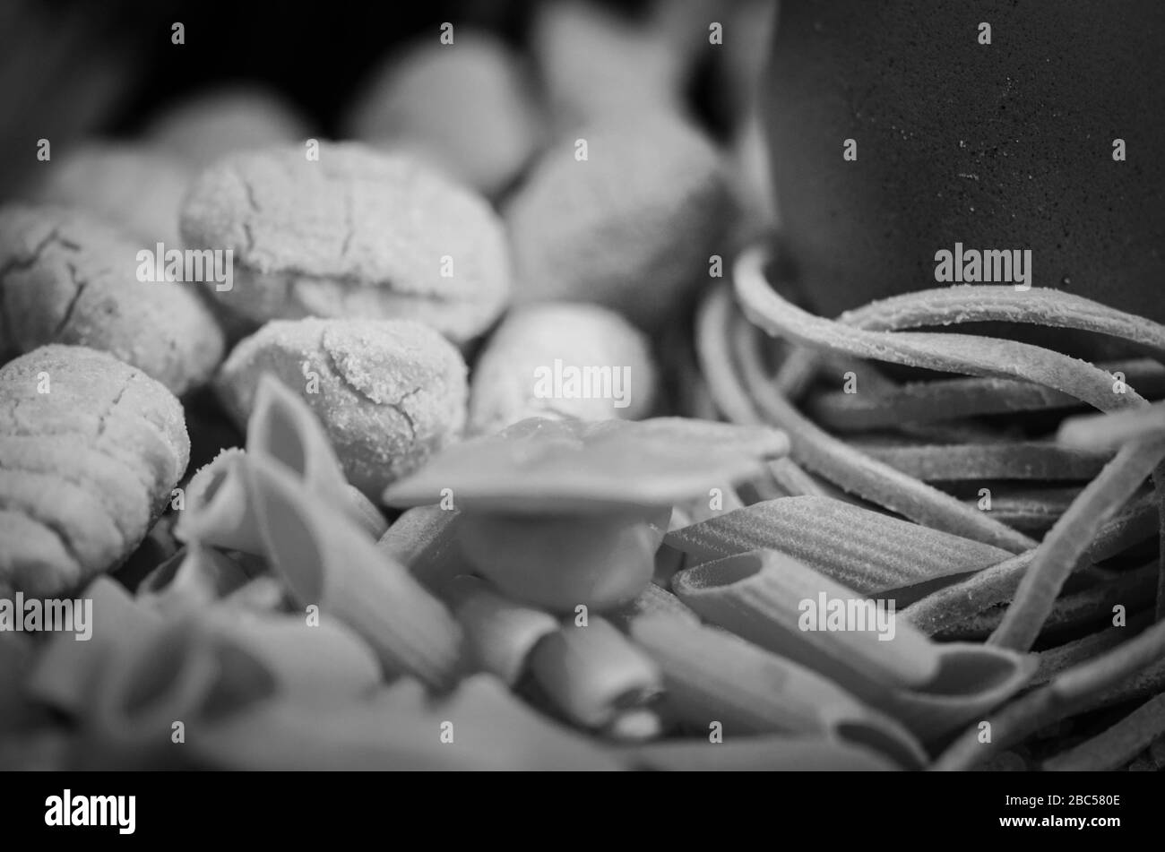 fresh italian pasta close up view Stock Photo - Alamy