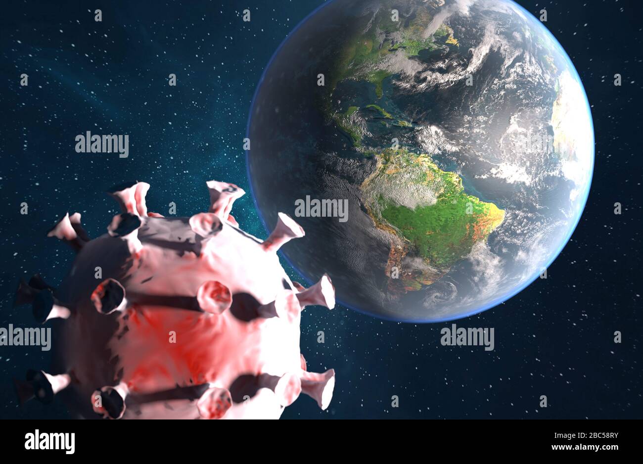 a virus the size of a small planet is coming to earth Stock Photo - Alamy