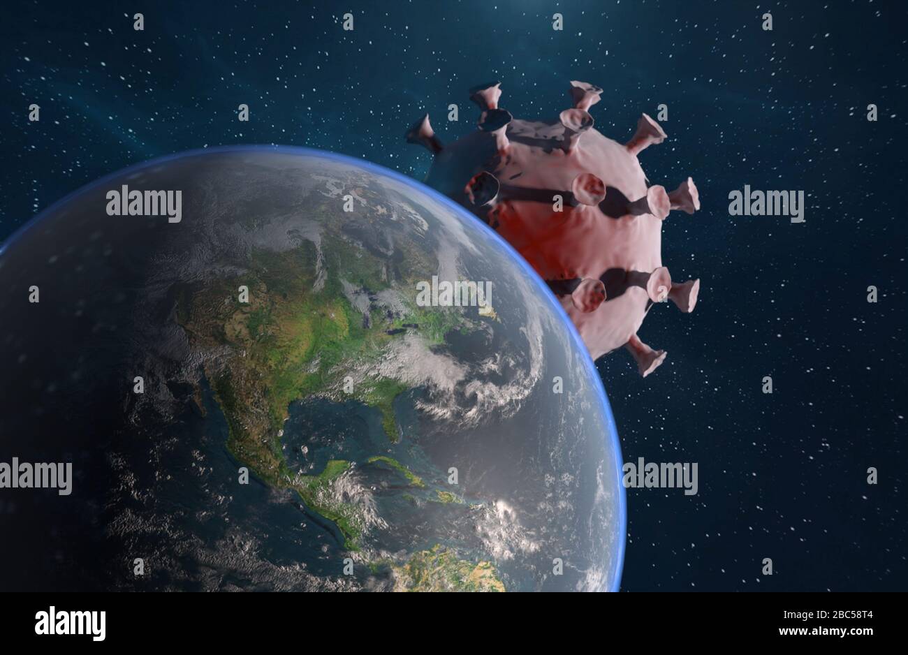a virus the size of a small planet is coming to earth Stock Photo - Alamy