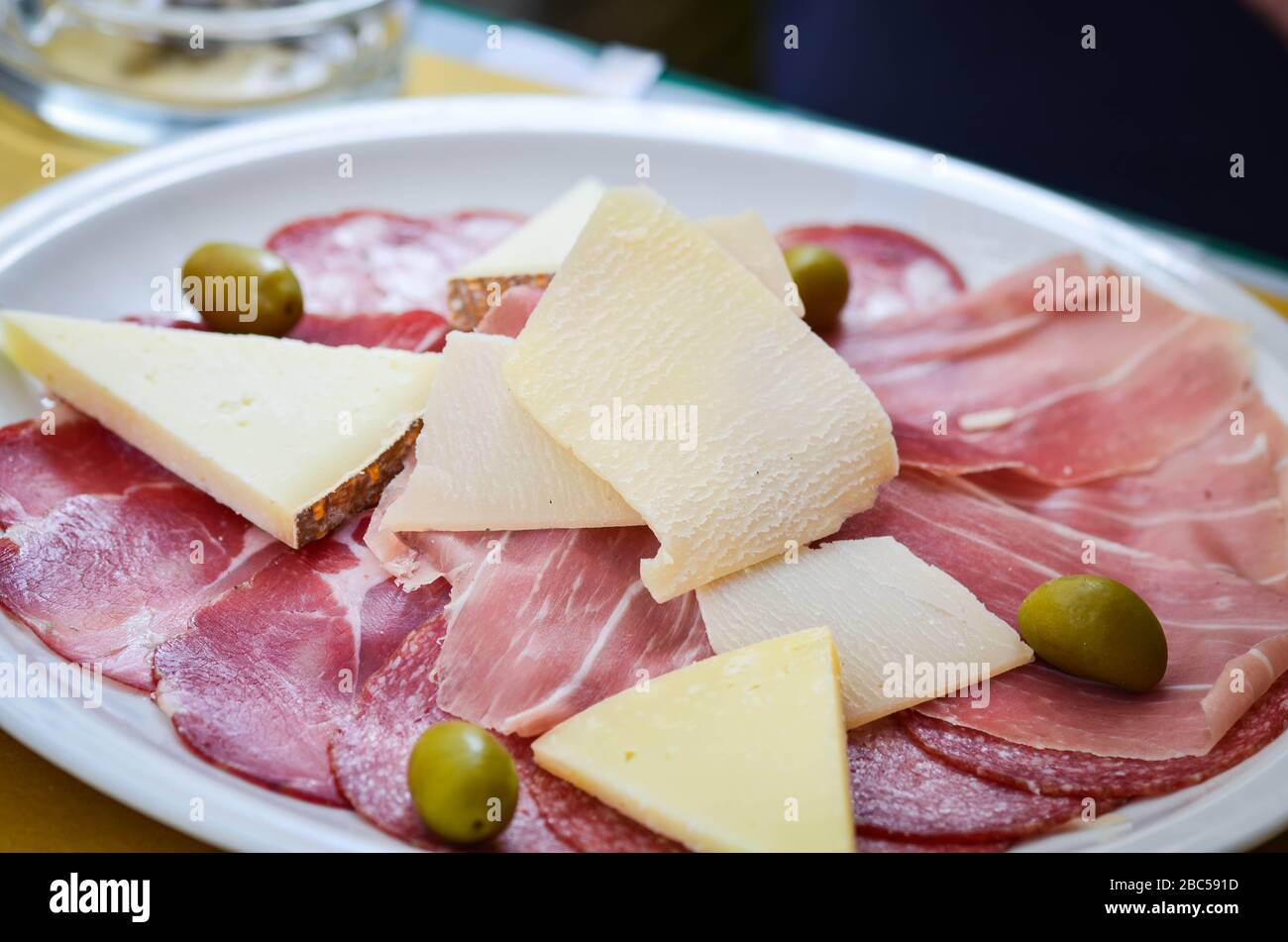 delicious mix italian starters & panini Stock Photo - Alamy