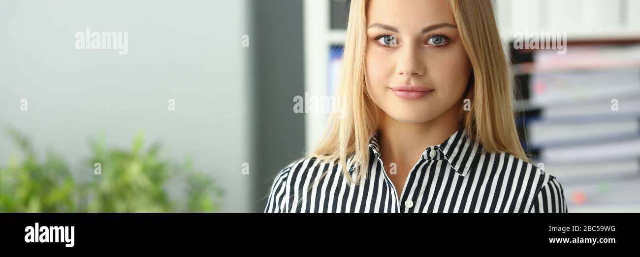 Successful female management worker Stock Photo - Alamy