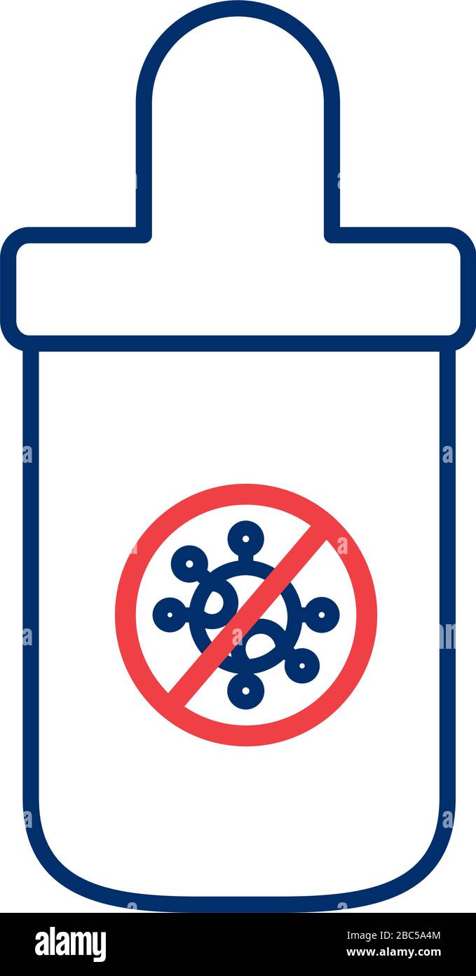 damp cloth dispenser with covid 19 particle line style Stock Vector ...