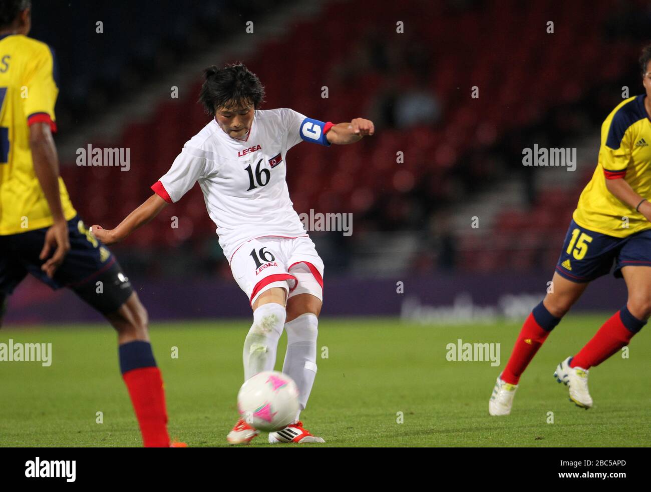 DPR Korea's Hui Song Kim scores the second goal during the WomenÕs ...