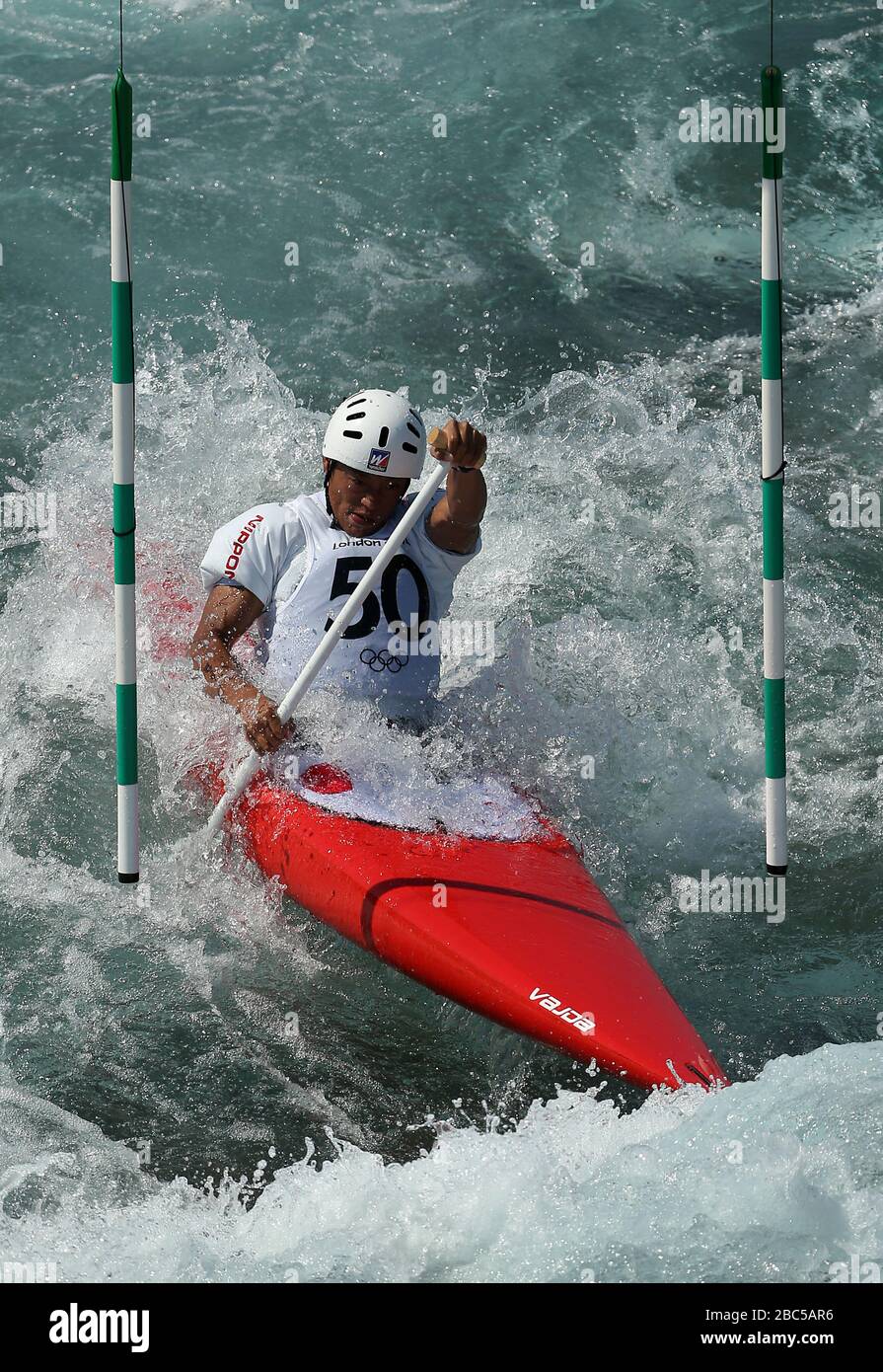 Japan's Takuya Haneda in action in the men's single canoe during the ...