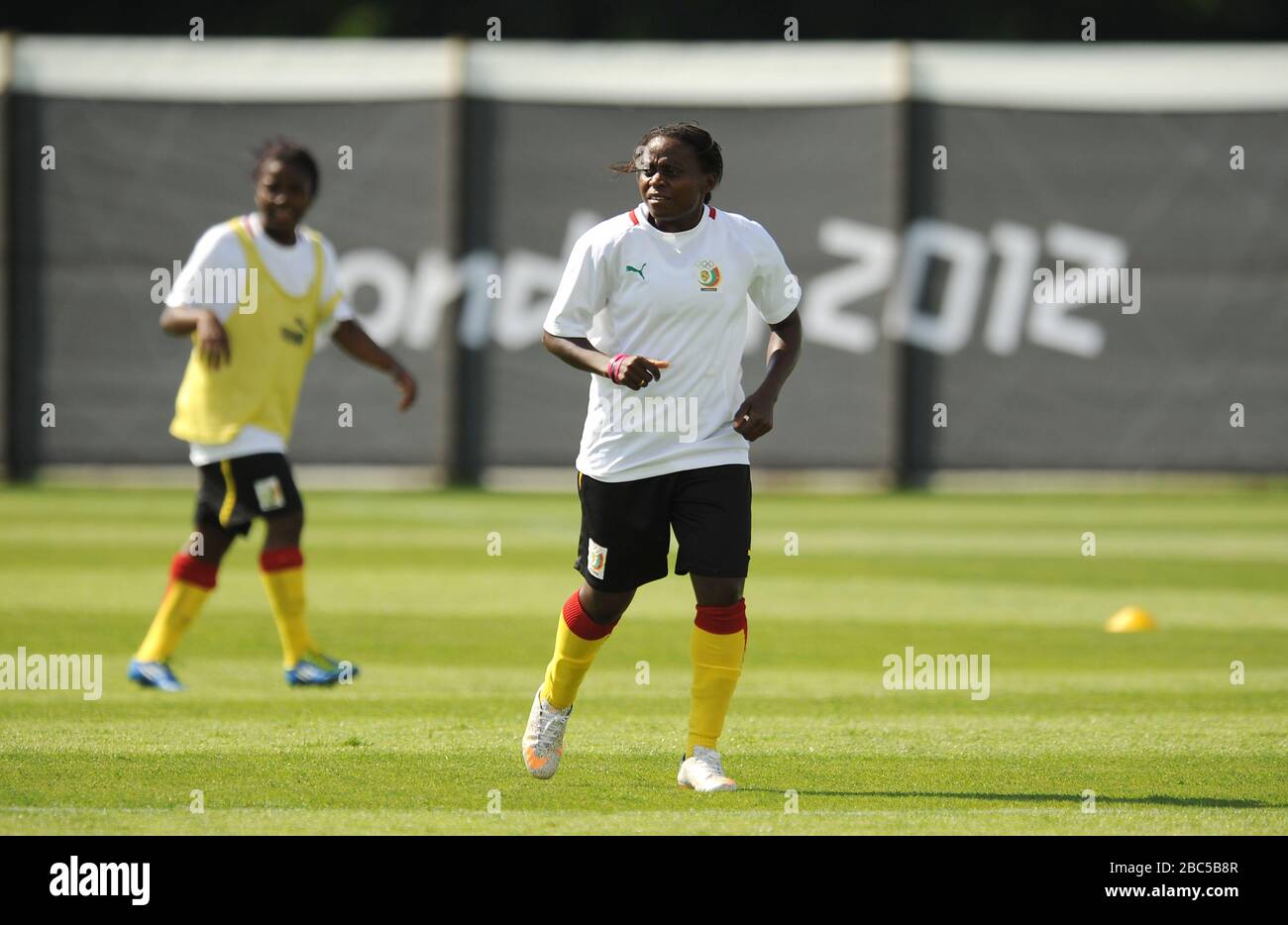 Cameroon's captain Francoise Bella during training at Cardiff ...