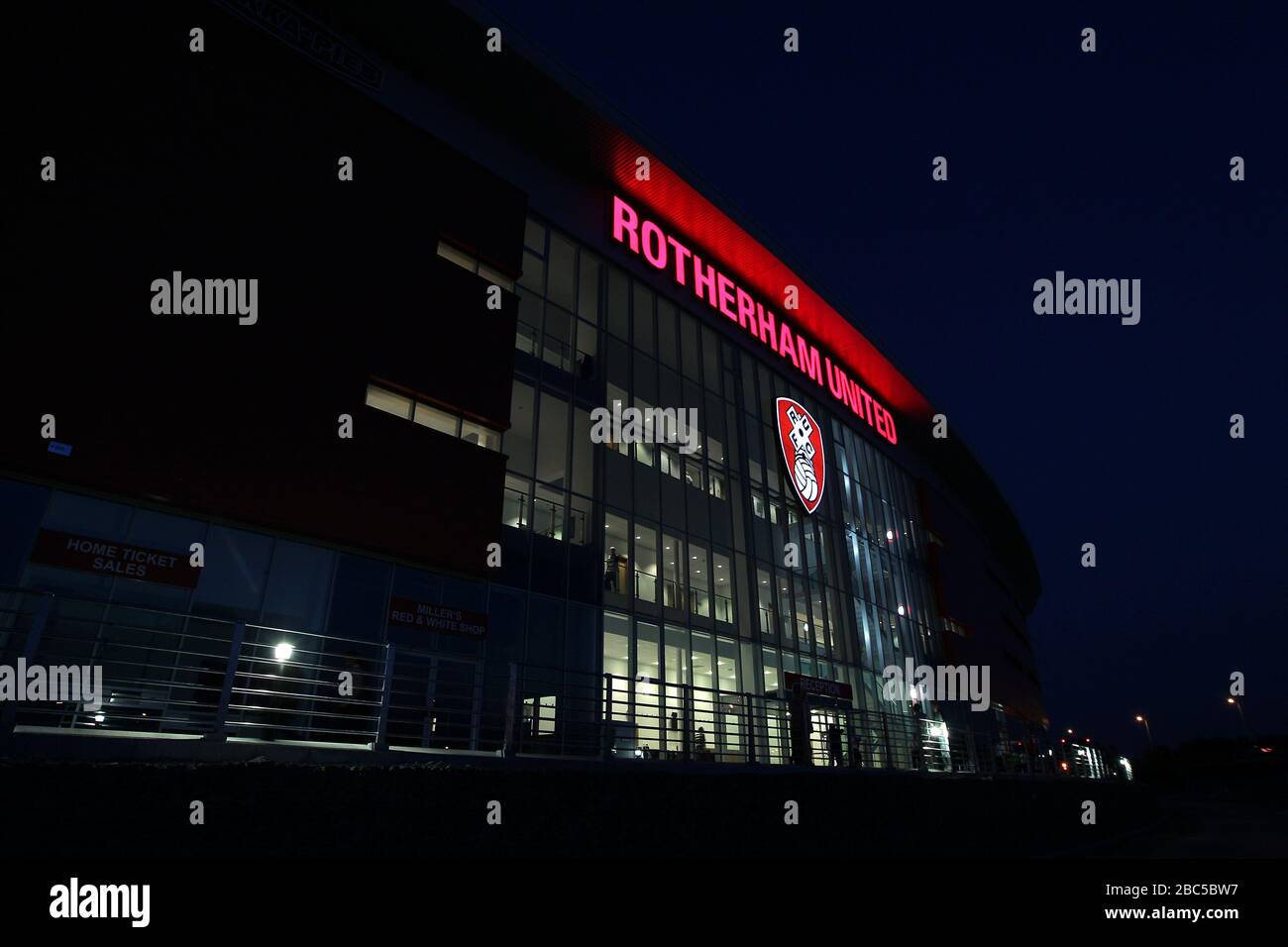 General view of rotherham uniteds new york stadium hi-res stock ...