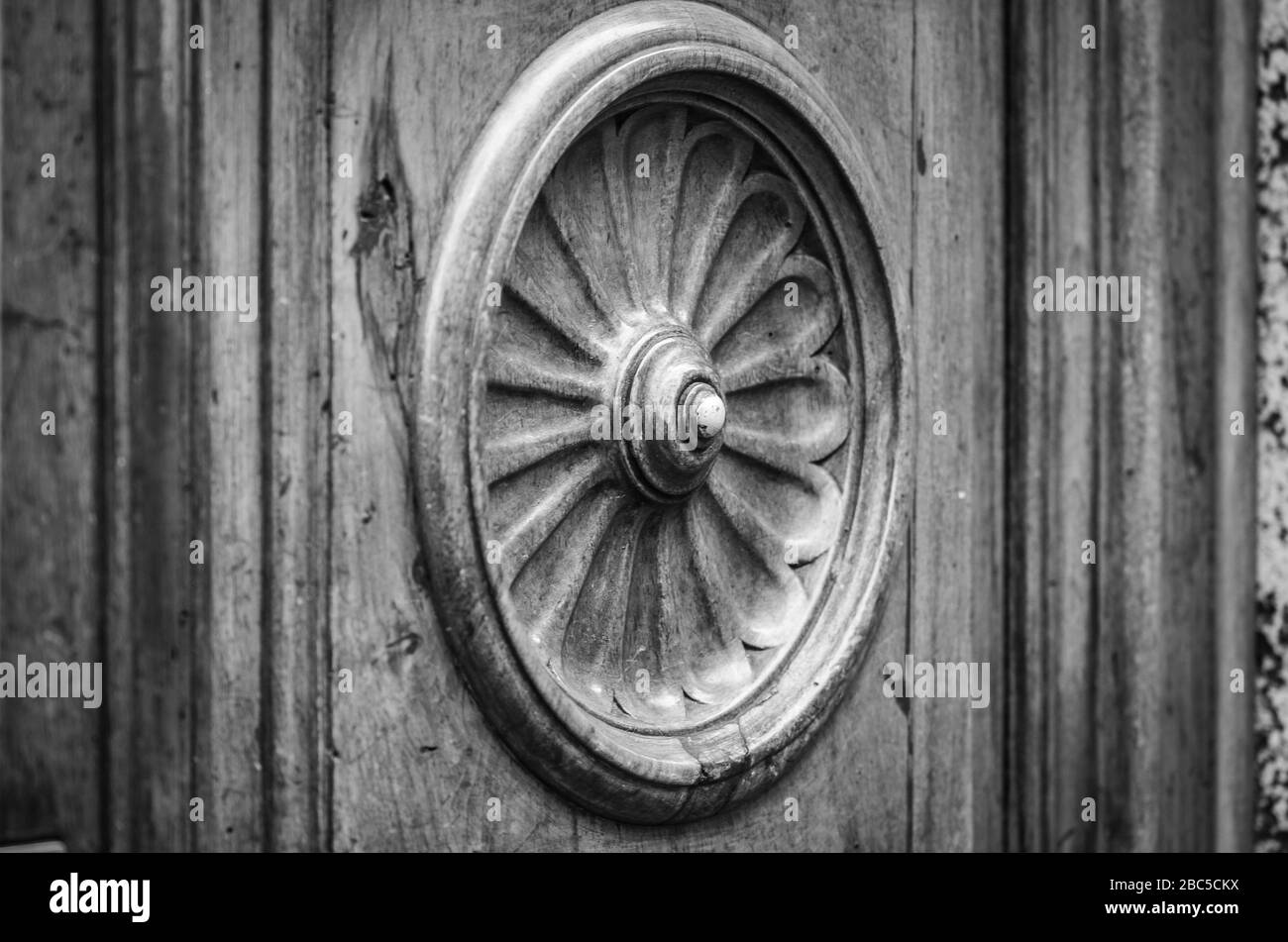 ancient doors close up within the historical streets of Rome Stock ...