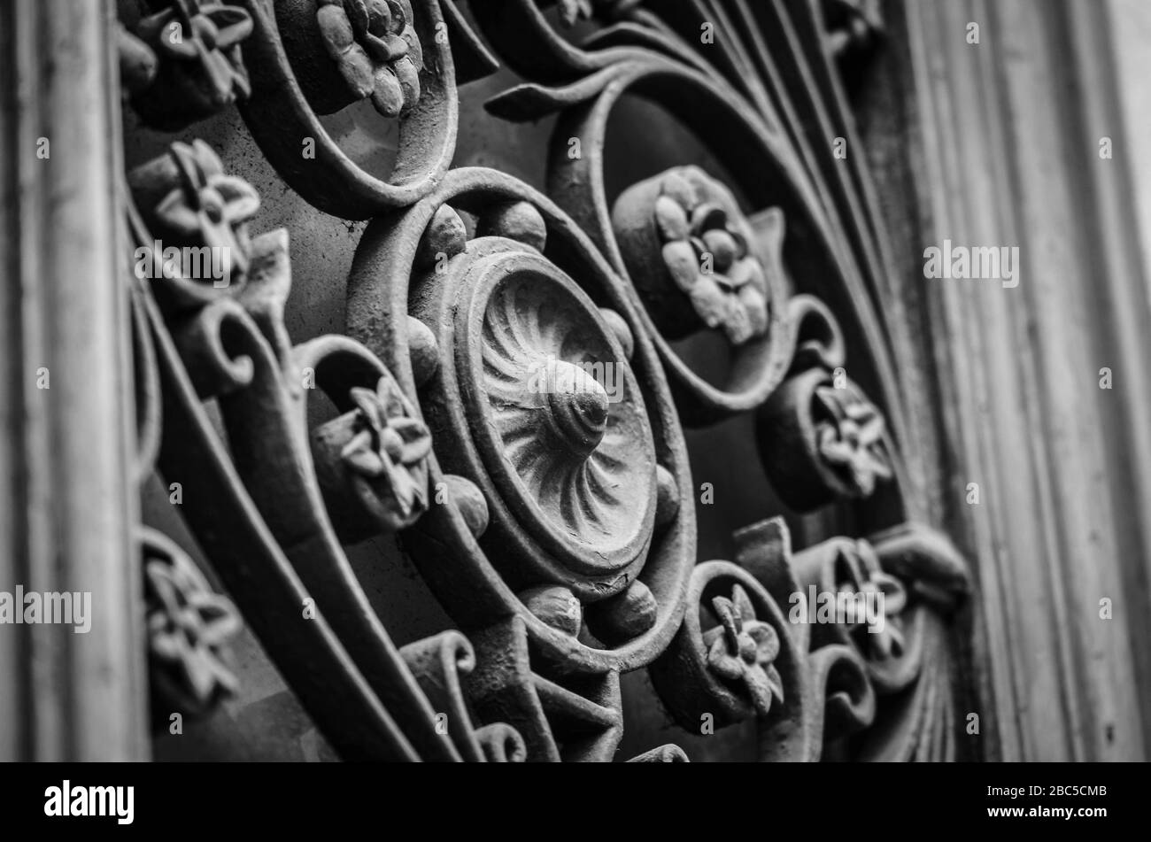 ancient doors close up within the historical streets of Rome Stock ...