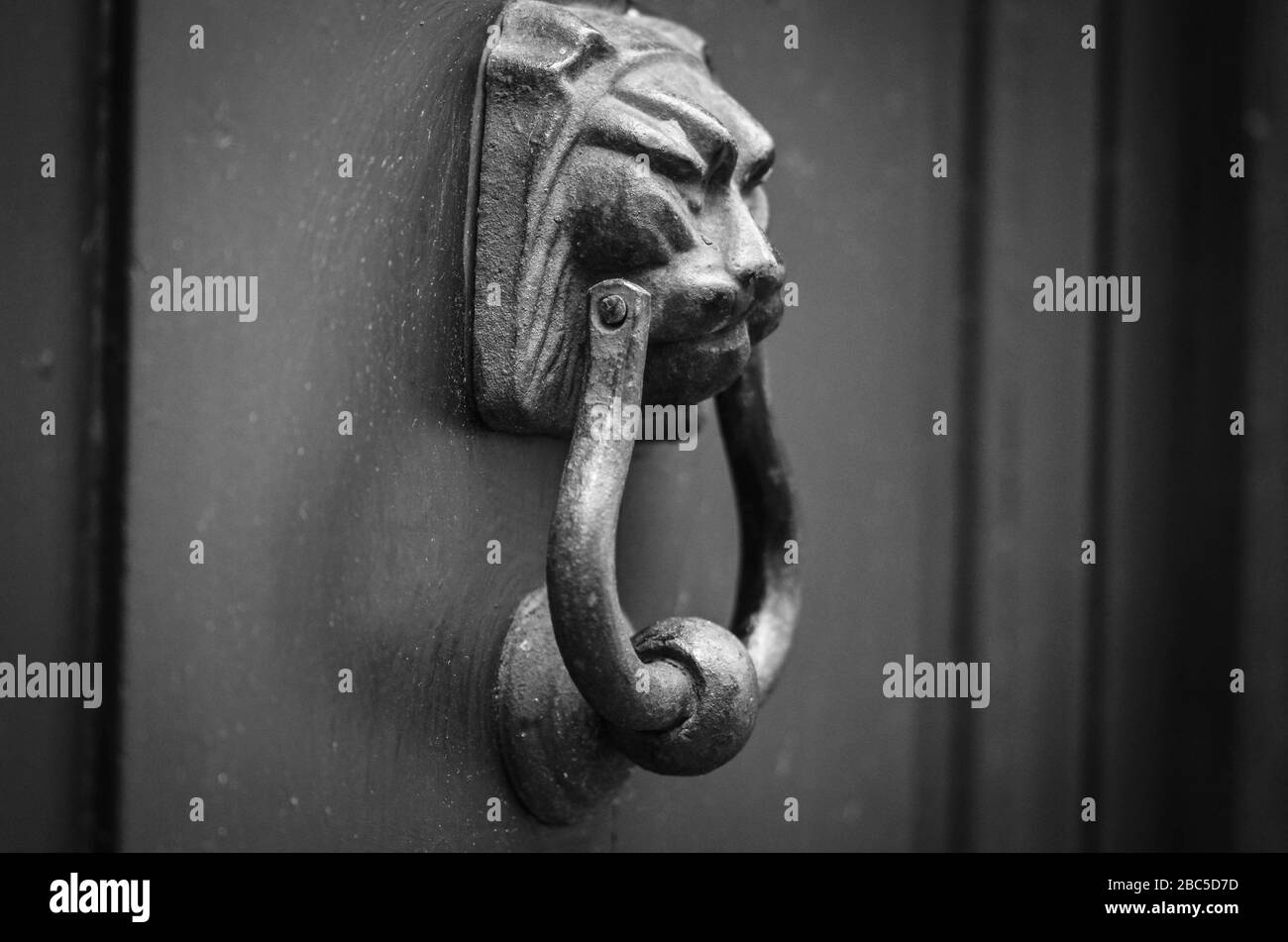 ancient doors close up within the historical streets of Rome Stock ...